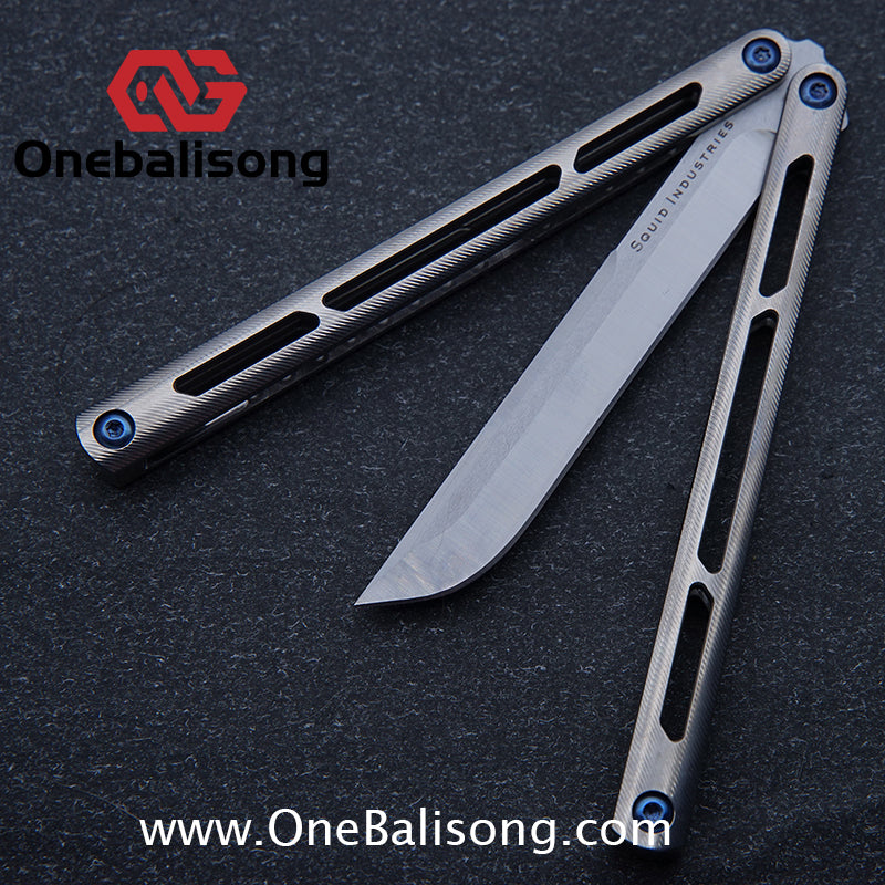 Blue River Tsunami Clone Balisong Tsunami V4 Titanium alloy handle Clo ...