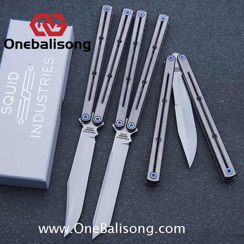 Blue River Sandwich Titanium Kraken Balisong TC4 Titanium Alloy Handle ...