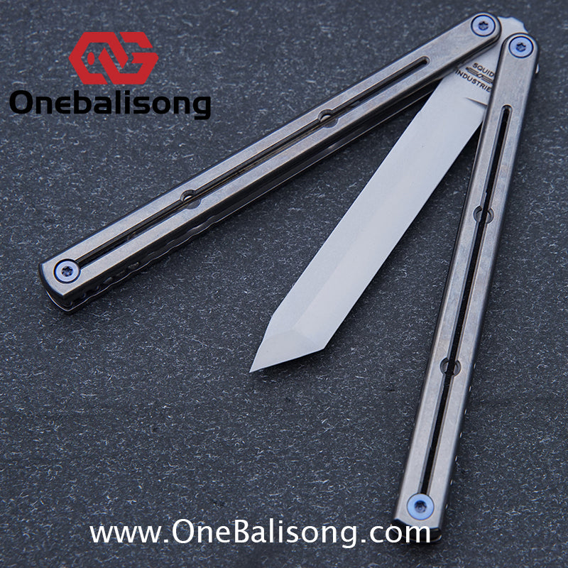 Blue River Sandwich Titanium Kraken Balisong TC4 Titanium Alloy Handle ...